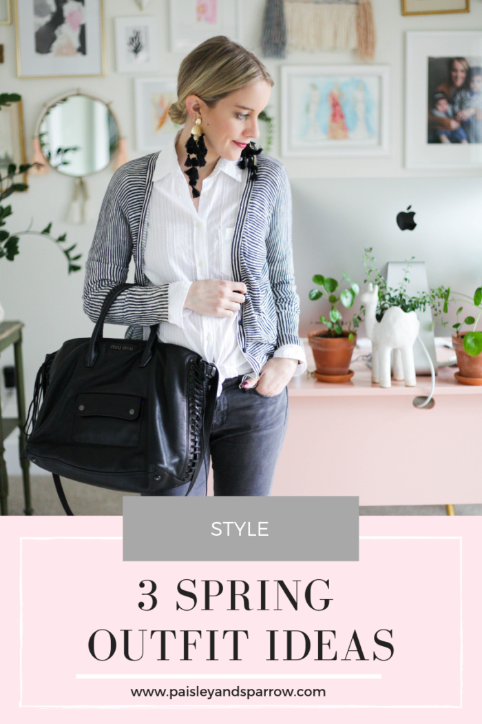 3 Spring Outfit Ideas (wearing Grey Denim) - Paisley & Sparrow
