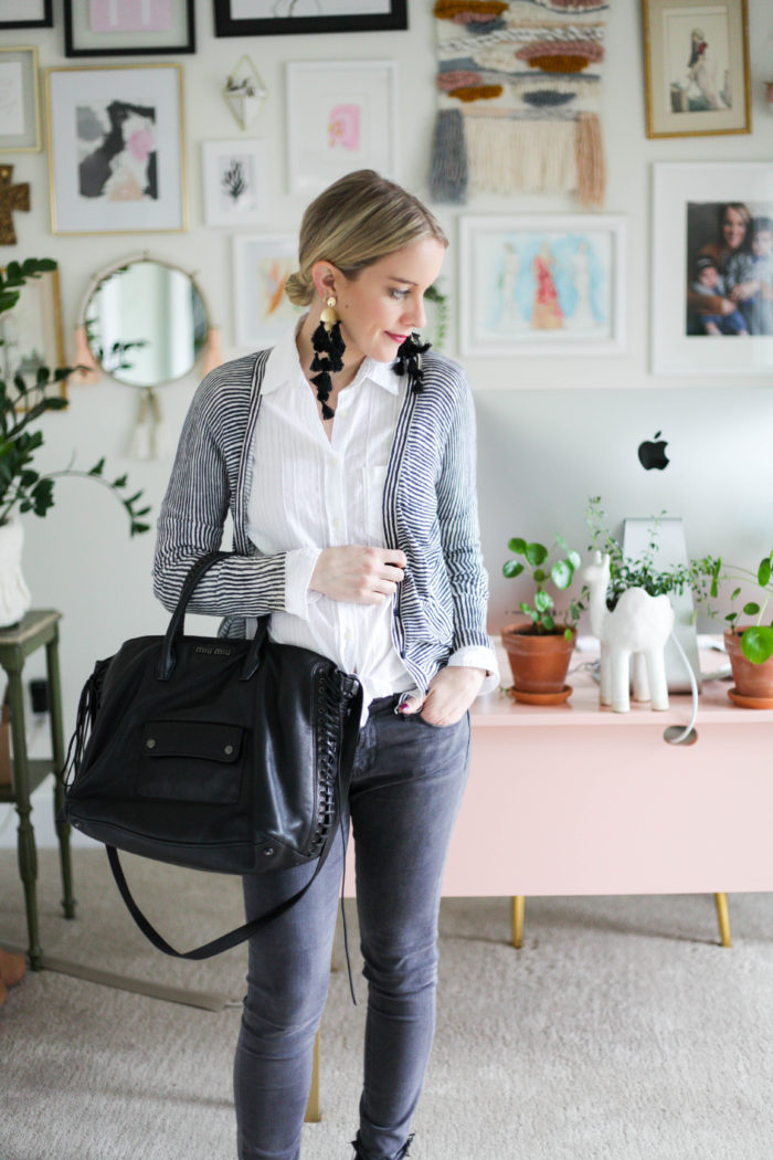 3 Spring Outfit Ideas (wearing Grey Denim) - Paisley & Sparrow