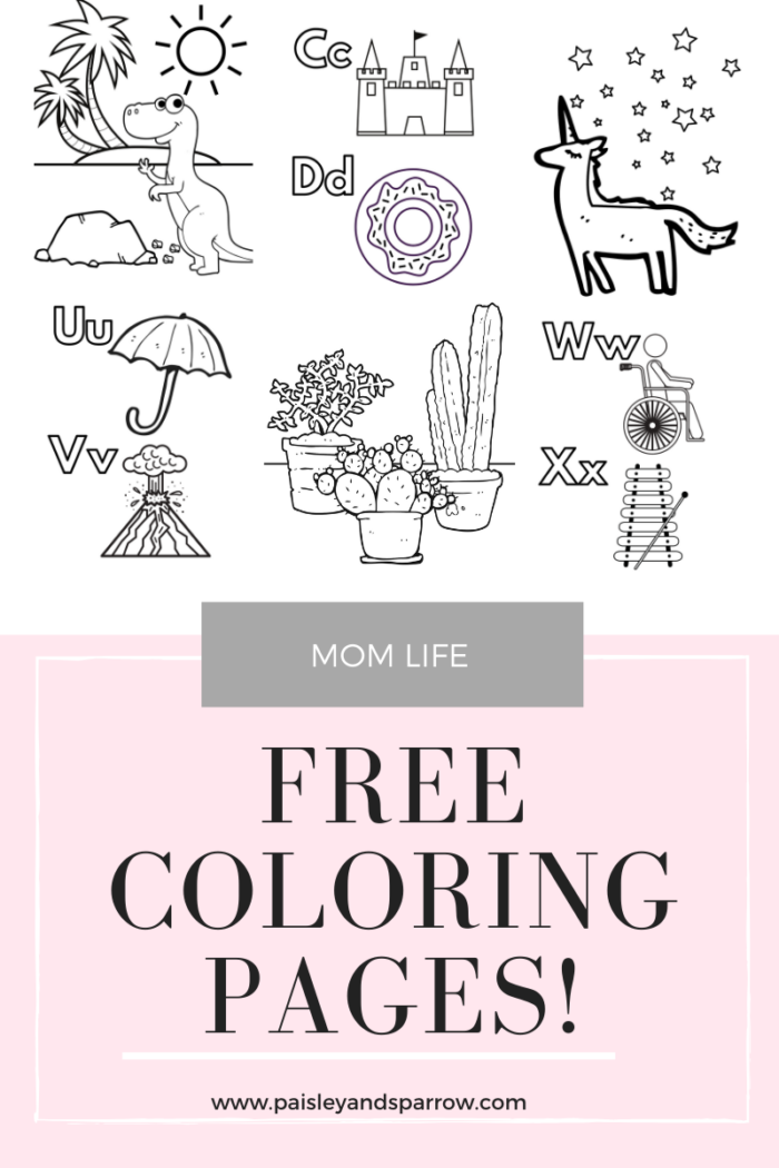 FREE Coloring Pages - Paisley & Sparrow