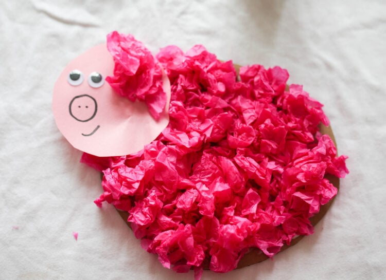 Simple DIY Tissue Paper Pig Craft for Toddlers - Paisley & Sparrow