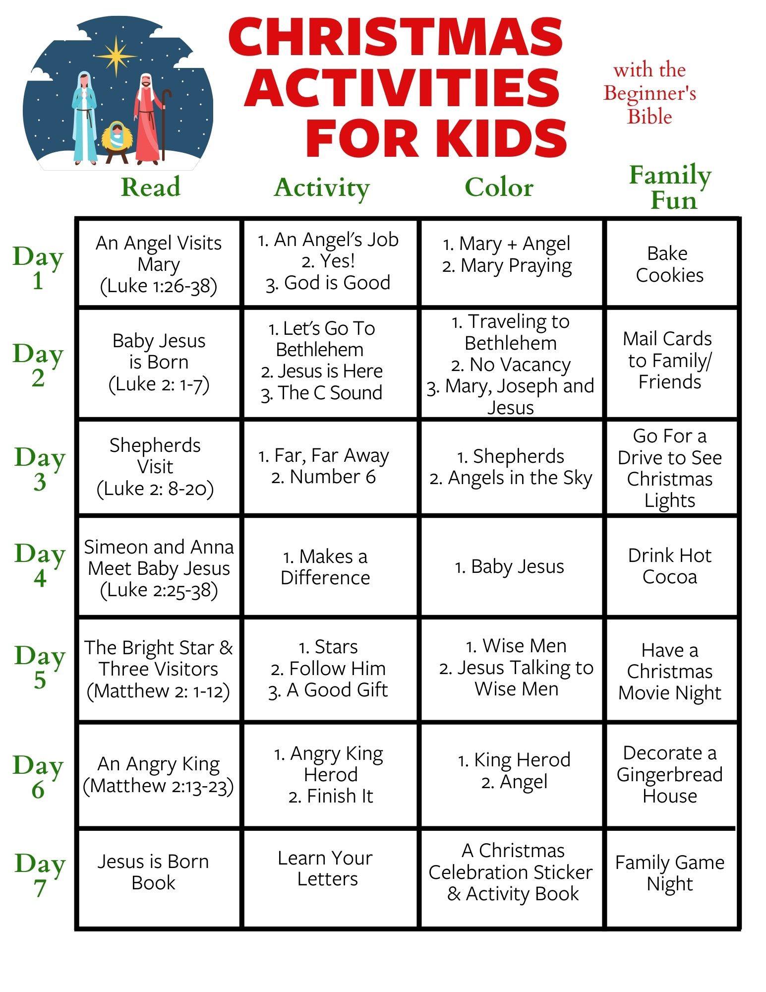 Christmas Activities for Kids With The Beginner's Bible - Paisley & Sparrow